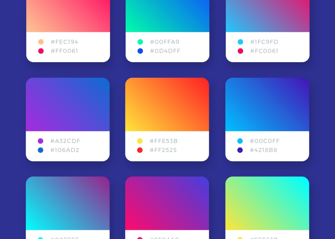 Màu Gradient Color Dung Cho Thiết Kế, Tổng Hợp Hơn 10 Bộ